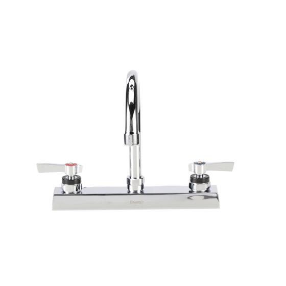 Encore 8" OC Deck Mount Faucet Ceramic Valves with 6" Swivel Gooseneck ...